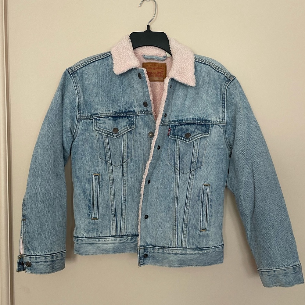 Levi’s Trucker Jacket Pink Shearling - Gem